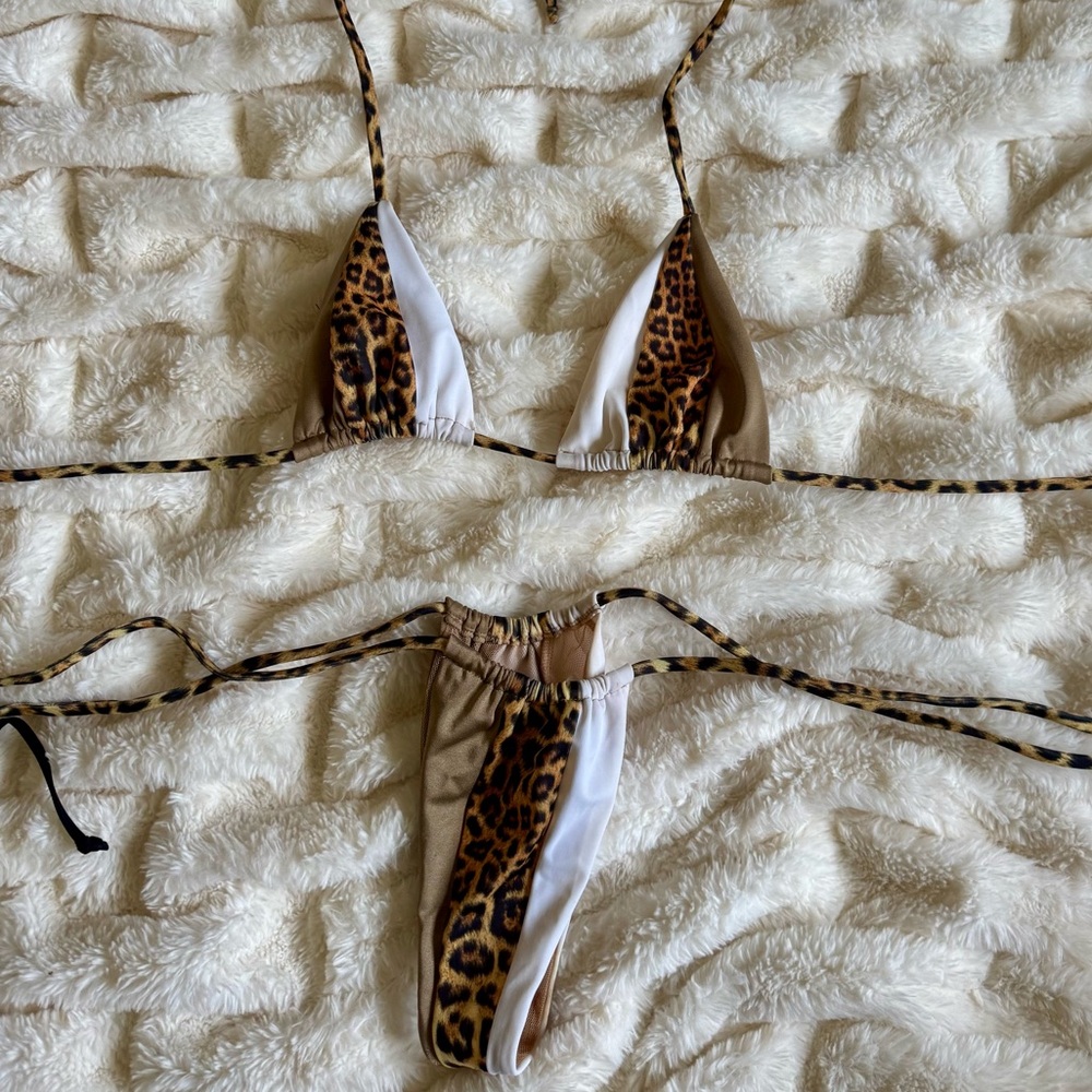 Andi Bagus Leopard Print Triangle Bikini - Gem